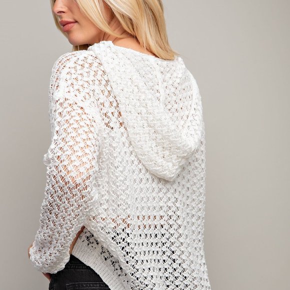 glam | Tops | Alivia Hooded Crochet Top | Poshmark